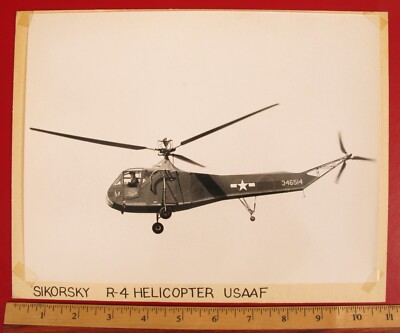 VINTAGE PHOTOGRAPH SIKORSKY R-4 HELICOPTER USAAF MILITARY CHOPPER ...