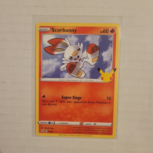 Pokemon TCG Card Scorbunny 16/25 Promo McDonalds 25th Anniversary | eBay