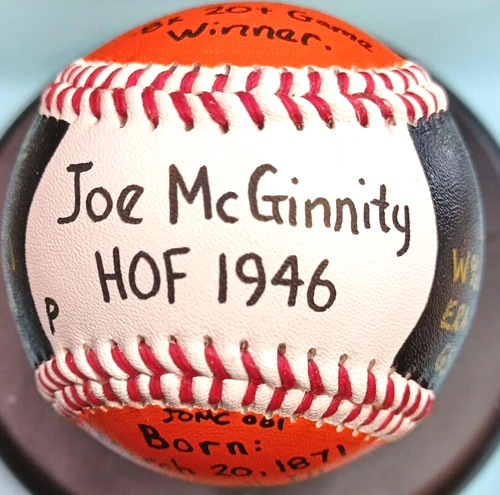 HAND PAINTED JOE MCGINNITY HOF 1946 STATISTICS BASEBALL NEW YORK GIANTS ...