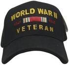 Embroidered Black World War 2 II Veteran With Dates Military Baseball ...