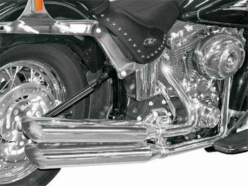 CYCLE SHACK 1984 - 99 SOFTAIL 4" OVAL THROATY SOUND MUFFLERS CHROME # ...
