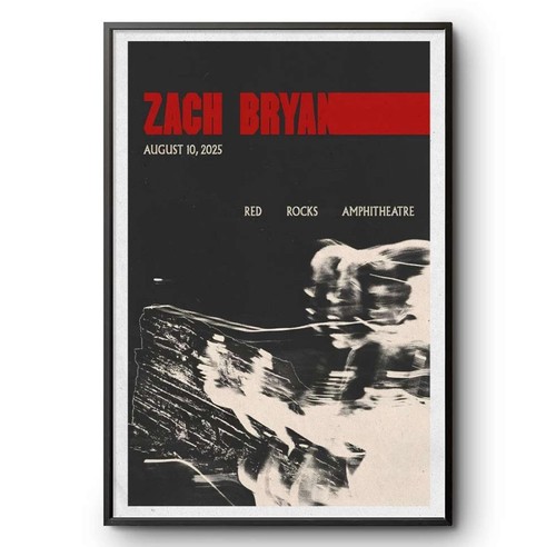 Zach Bryan Event Red Rocks Amphitheatre Aug 10 2025 Poster | eBay