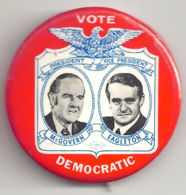 1972 Vote Democratic Eagle Pin ~ McGovern EAGLETON Pinback Button | eBay