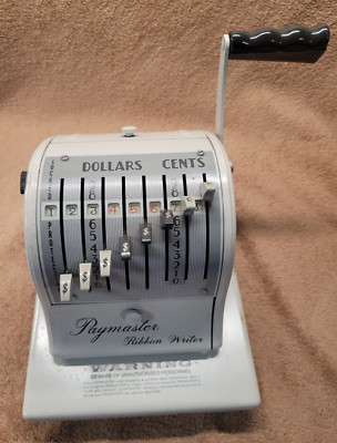 Paymaster Ribbon Writer 8 Column Checkwriter $999,999.99 with key USA ...