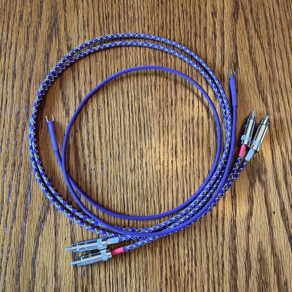 4 Ft Audiophile Turntable Phono RCA Cables w/Ground Low Capacitance pro ...