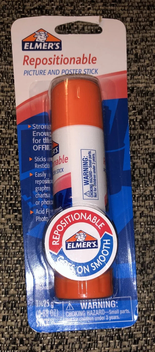 Elmer's Repositionable Picture and Poster Glue Stick, 0.88 Ounce. New ...