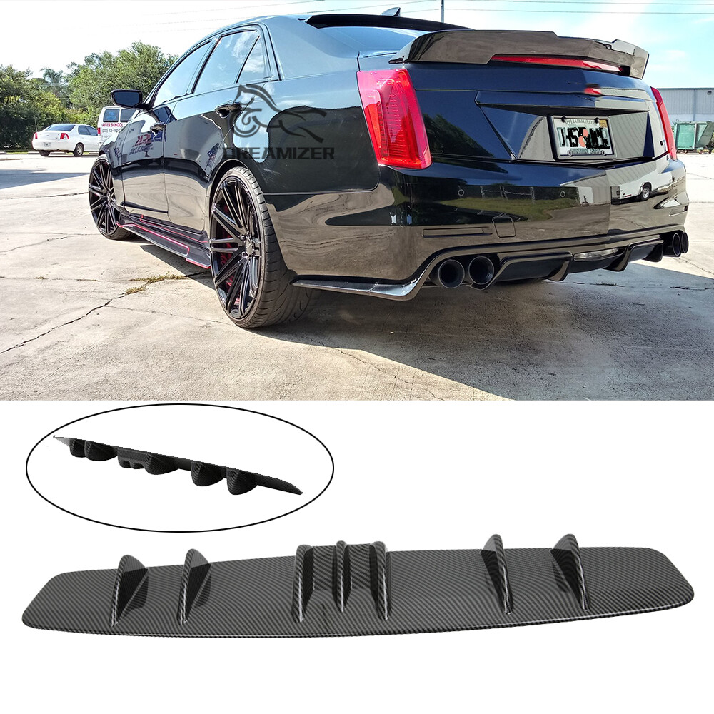 For Cadillac CTS CTS-V ATS CT4 CT5 Carbon Rear Bumper Diffuser 7 Fin ...