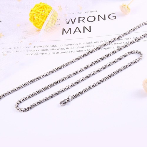 Rope Chain Box Necklace Stainless Steel Chains Link Necklaces Pendant ...