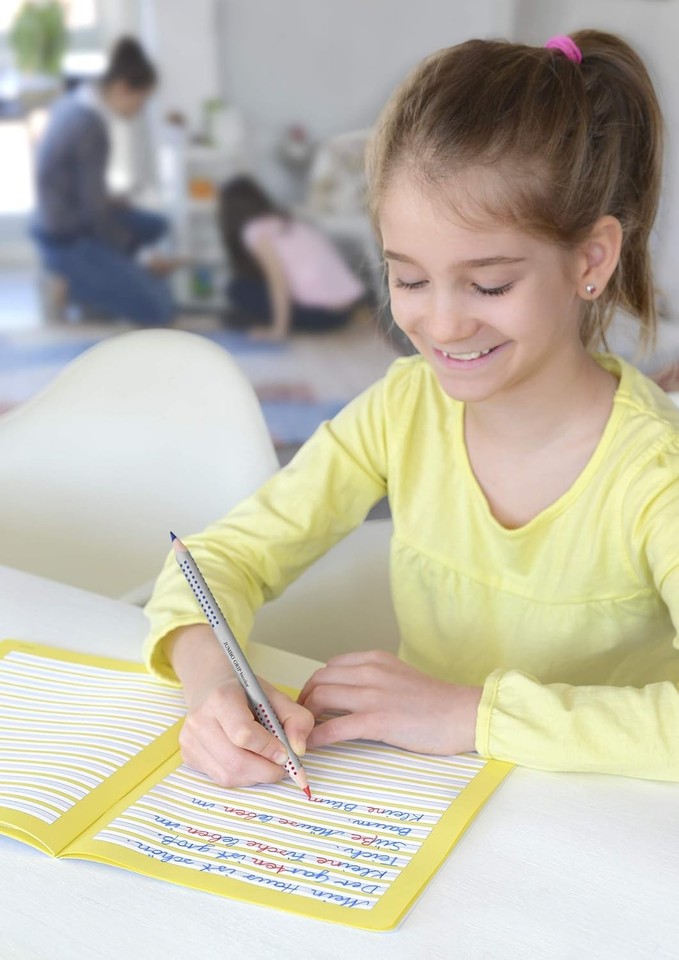 Faber-Castell 201734 Jumbo Grip Bicolour Hyphenate Pen, 2 Pens, Red and ...