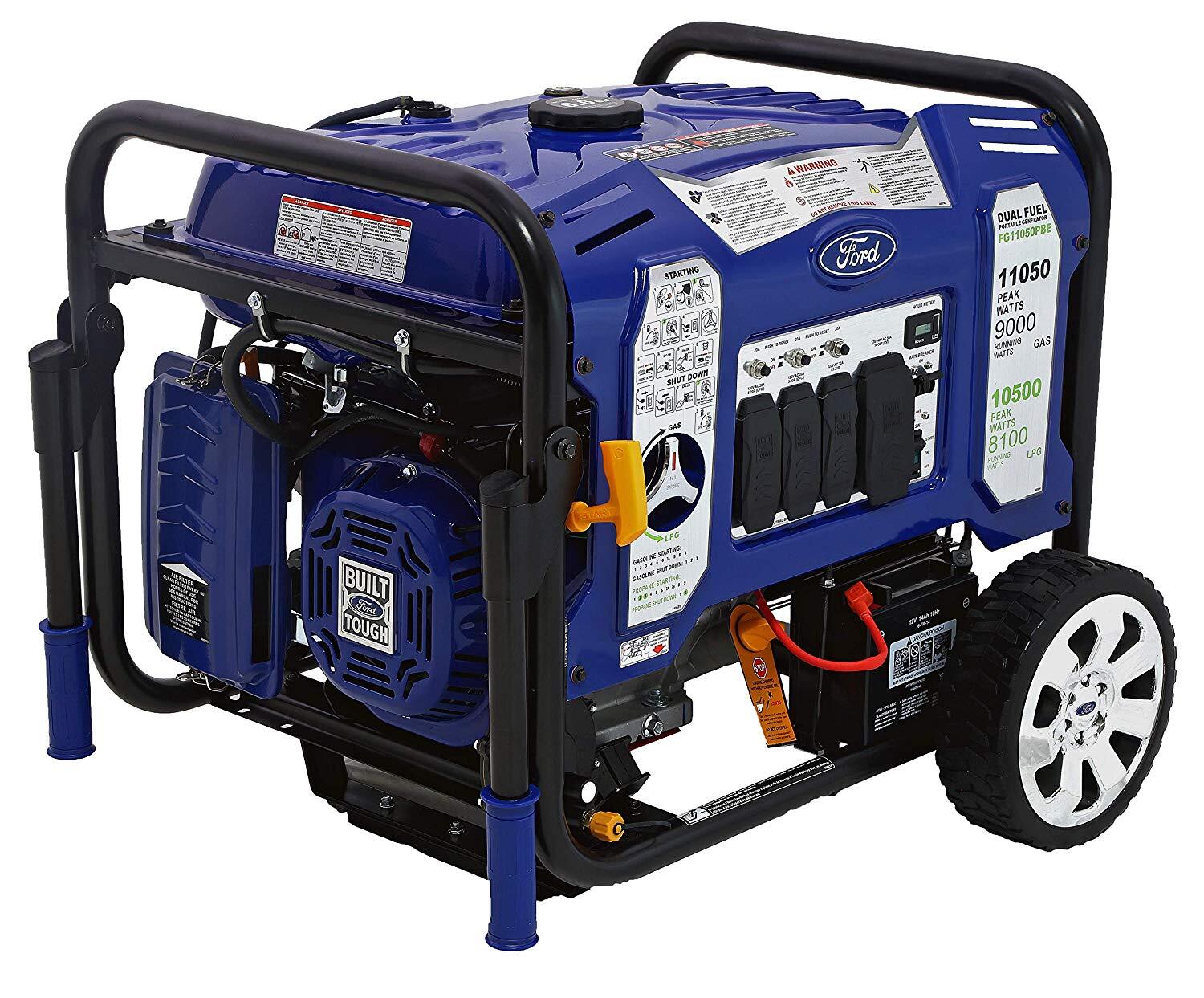 Ford 11,050 Watt Dual Fuel LPG/Gasoline Generator Electric Start w ...