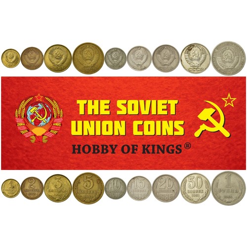 Soviet Full Money Set of 9 Coins | 8 Kopeks + 1 Rouble | 1961 - 1991 ...