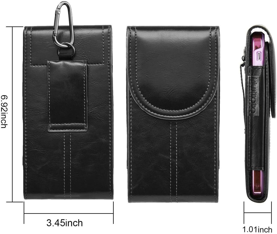 Leather Cell Phone Belt Holster Carrying Case Pouch Sleeve for iPhone ...