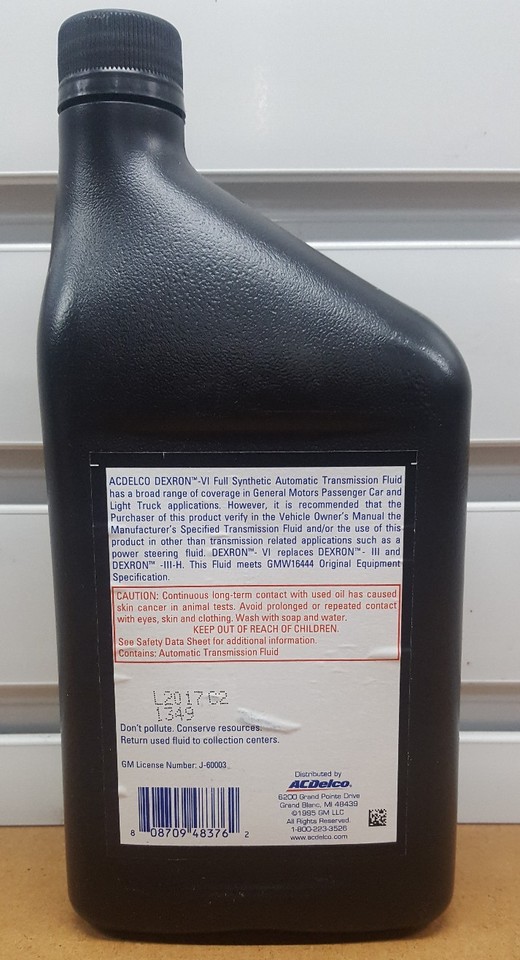 88865601 - ACDelco DEXRON® VI Transmission Fluid 32 OZ 10-9394 Case of ...