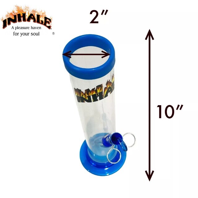INHALE®️ 2x10" STRAIGHT ACRYLIC HOOKAH WATER PIPE PULL STEM MADE IN THE ...