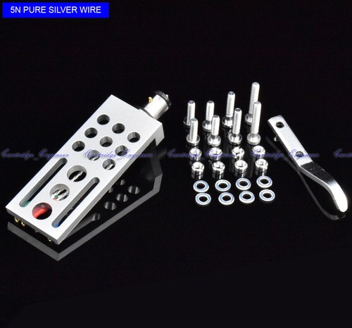 New 20/lot HiFi CNC machined turntable headshell / pure Silver wire ...