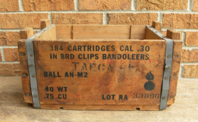 US Army Cal .30 Ball AN-M2 Wood Flaming Bomb Ammo Crate, Camp Grayling ...
