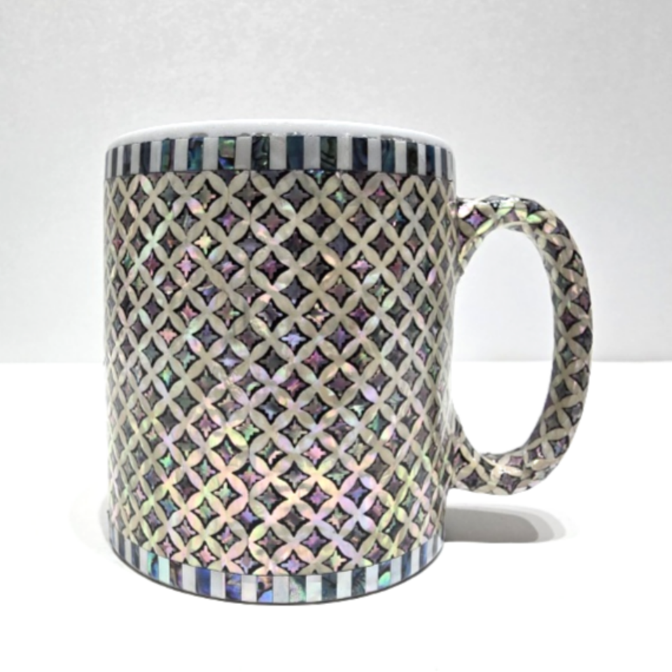 Korean Vintage Traditional Design Najeon Lacquer Mugs Mother of Pearl ...