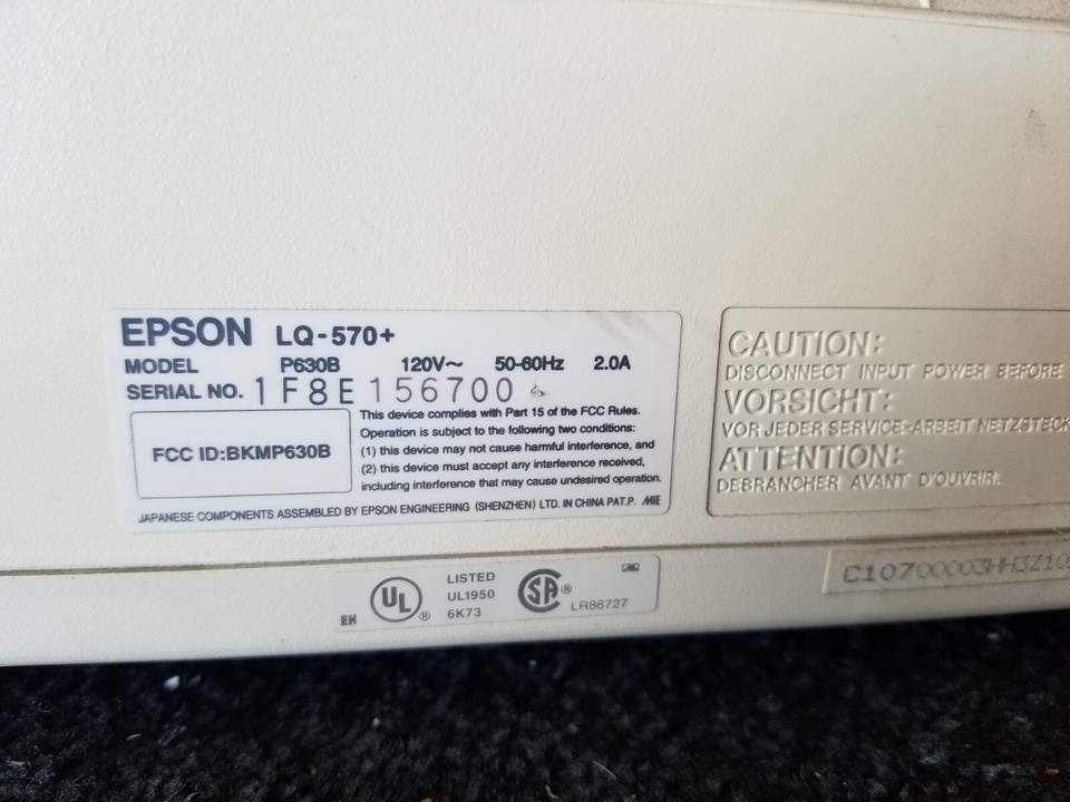 Epson LQ-570+ Standard Dot Matrix Printer | eBay