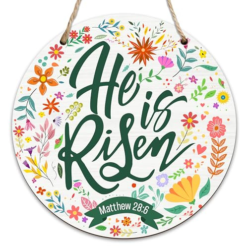 He Is Risen Wooden Sign For Front Door, Welcome Decor Sign, Rustic ...