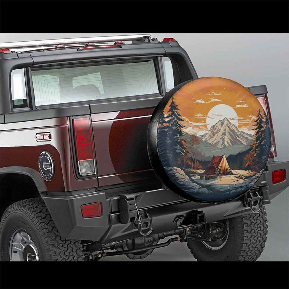 15" Spare Tire Cover Wheel Covers for RV Camper Travel Boats Trailers ...