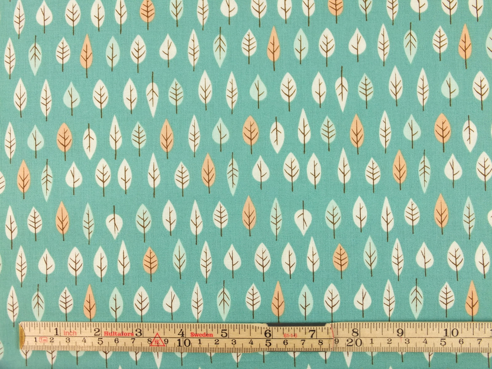 CT Small Leaves Trees 100% Cotton Fabric | eBay UK