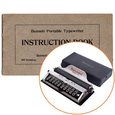 Bennett Typewriter Instruction Manual Repro Antique Vtg User Portable Pocket | eBay