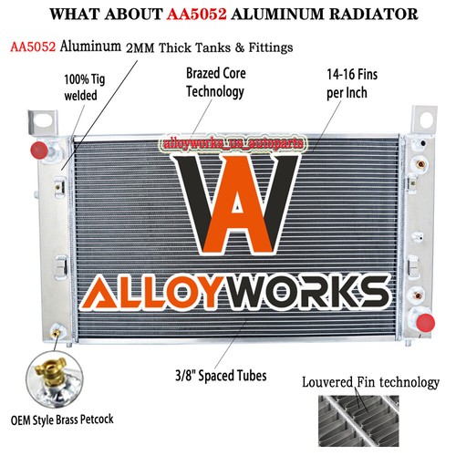 4 Row Aluminum Radiator for 99-06 Chevy GMC Sierra Silverado Tahoe ...