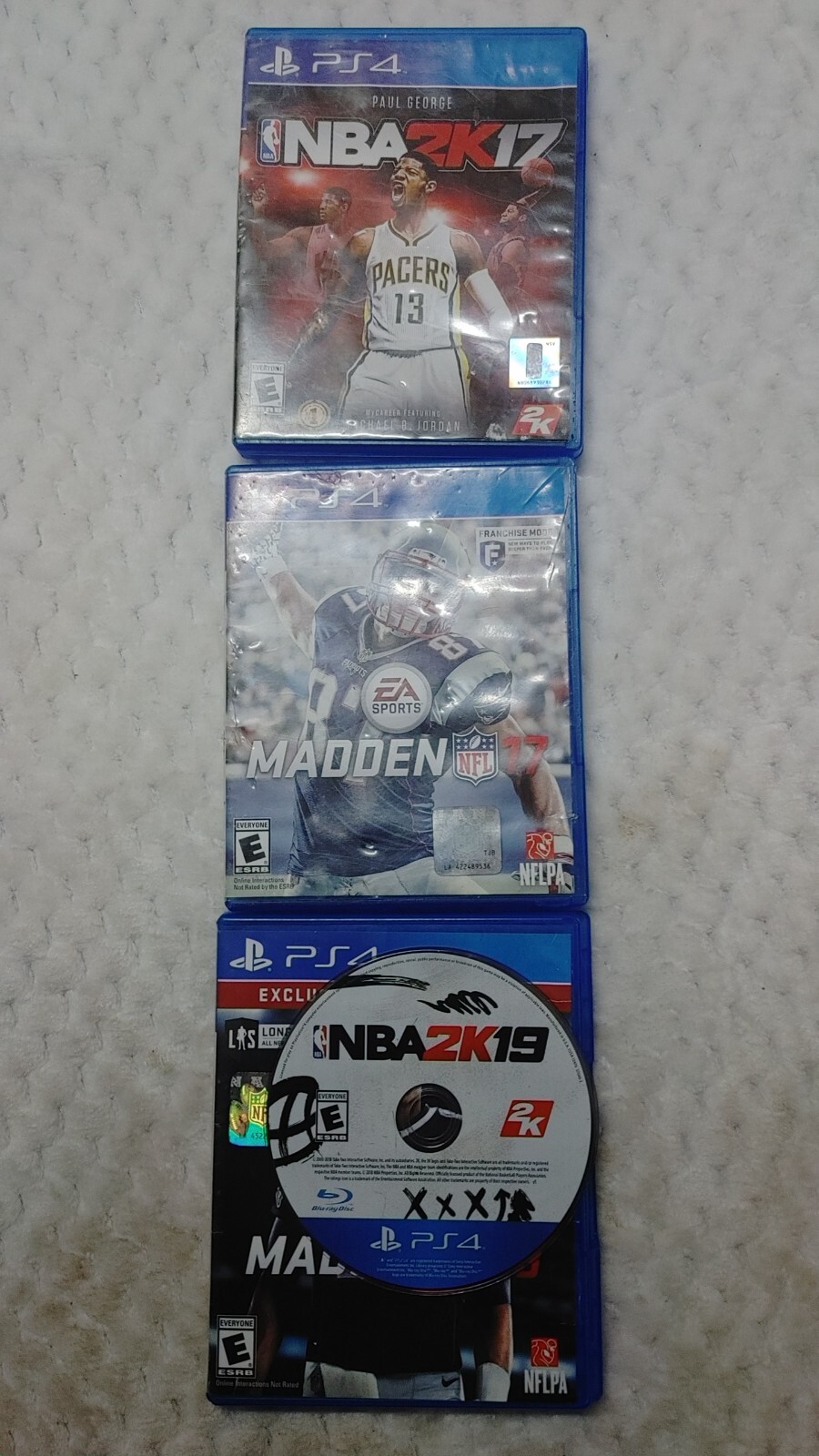 PS4 Madden NFL 17 NBA 2K17 2K19 Sports Games Lot Bundle of 3 Football ...
