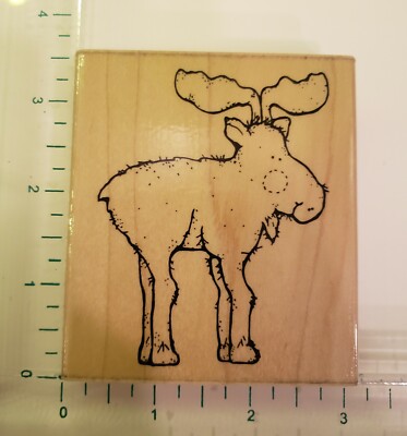 Eunice the Moose Q203 DOTS/CTMH NEW Wood Rubber Stamp | eBay