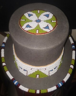 Native American Style Beaded Felt Top Hat | eBay
