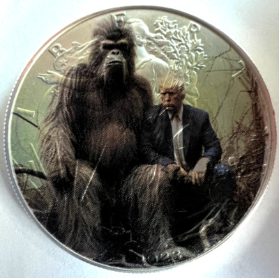 Sasquatch Big Foot and Trump American Silver Eagle 1oz .999 Silver ...