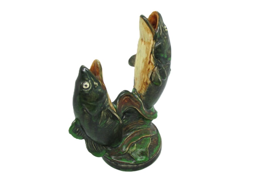 Weller Pottery Coppertone Double Fish Vase | eBay