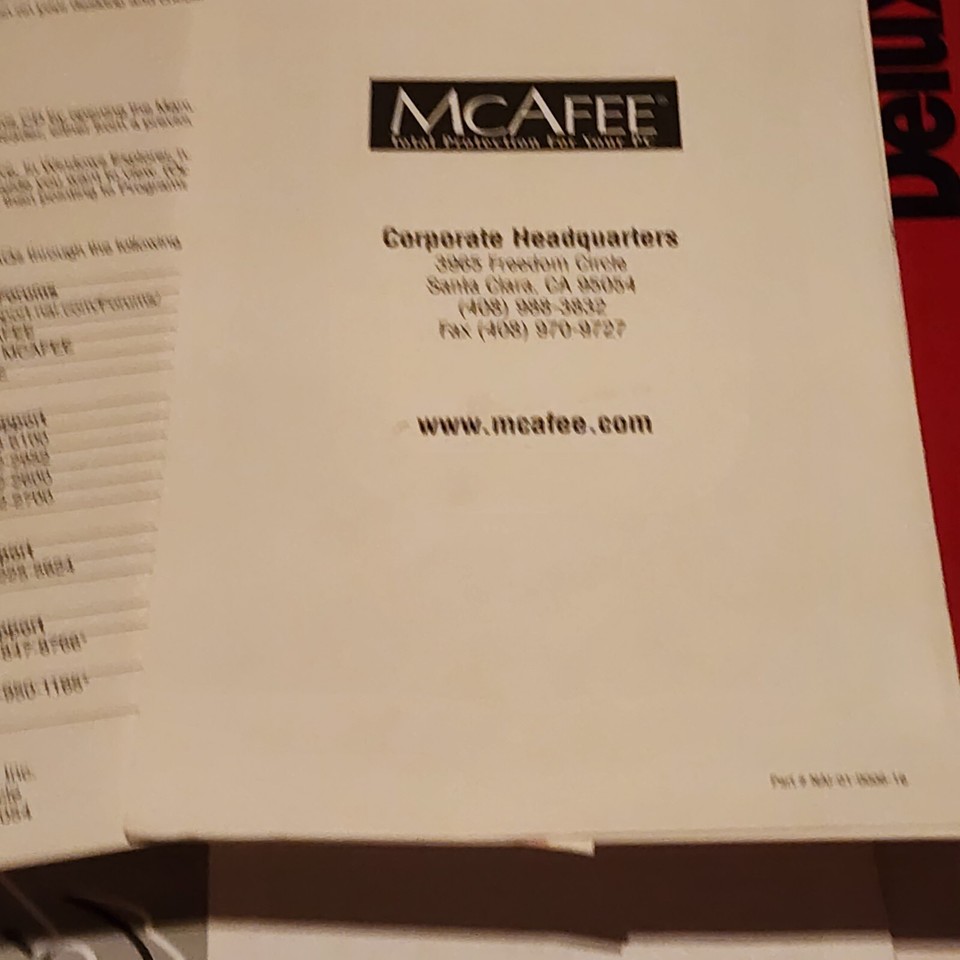 McAfee VirusScan Deluxe Vintage Software Windows 95 98 NT 3.x DOS OS/2 ...