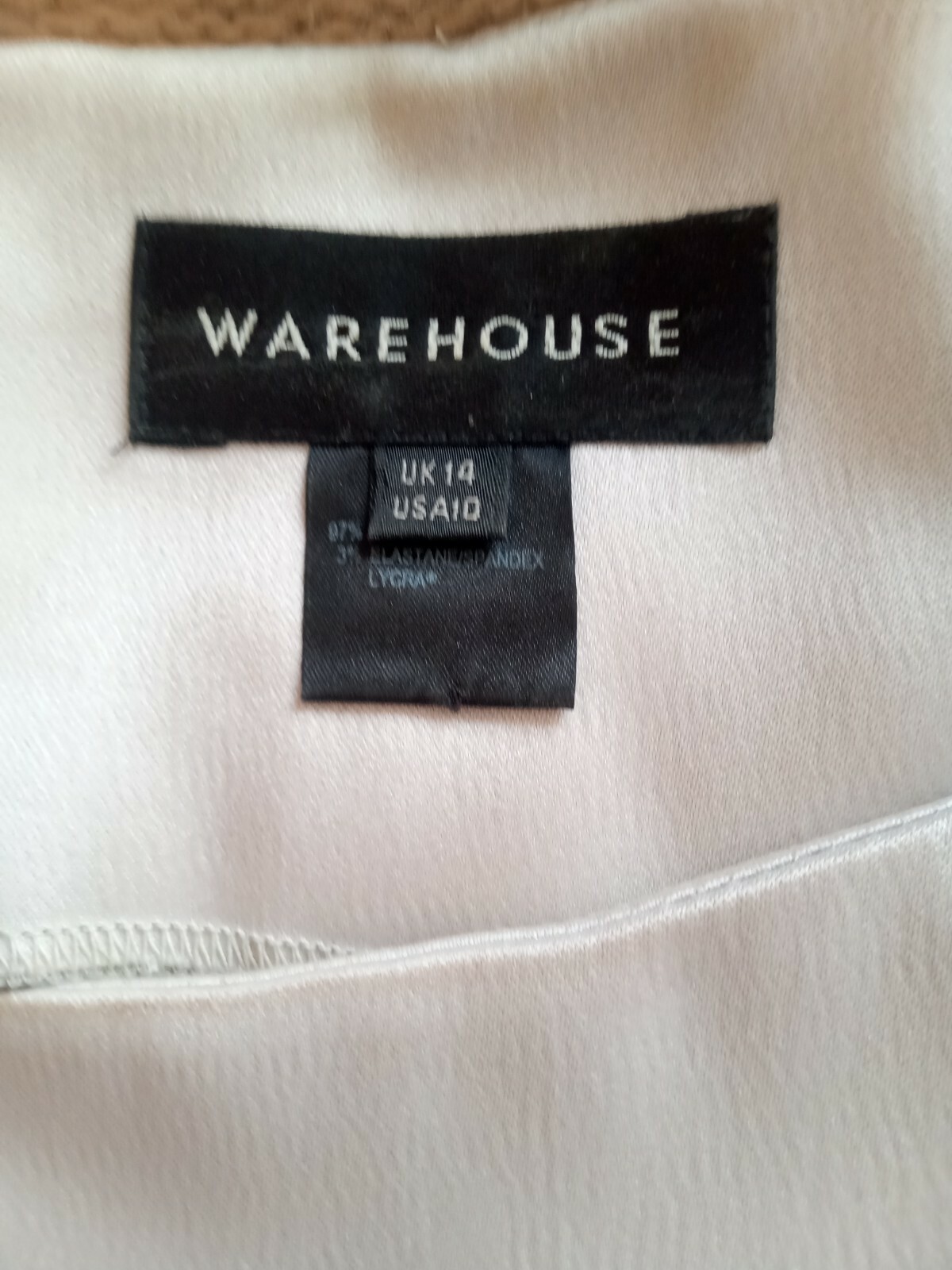 Warehouse cream/gold embroidered sheath dress s14 - Gem