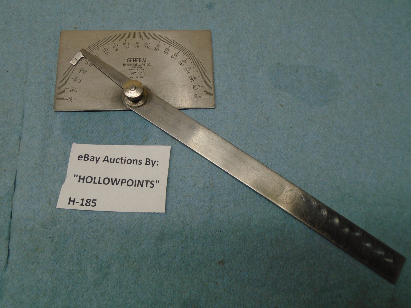 General Hdwe. USA No. 17 Stainless Steel Protractor Angle Gage Gauge ...