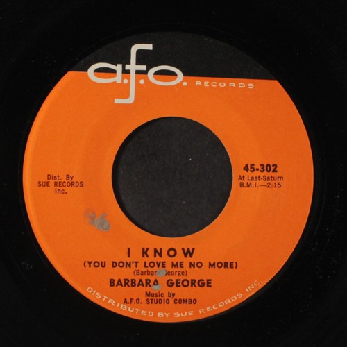 BARBARA GEORGE: i know / love A.F.O. 7" Single 45 RPM | eBay