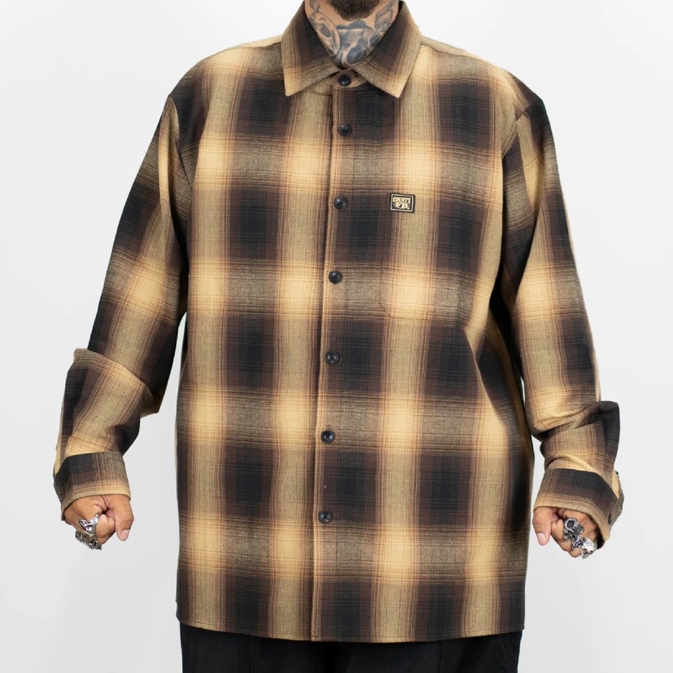 FB COUNTY MENS CHECKER LONG SLEEVE SHIRTS FBCOUNTY FLANNEL BUTTON SHIRT ...