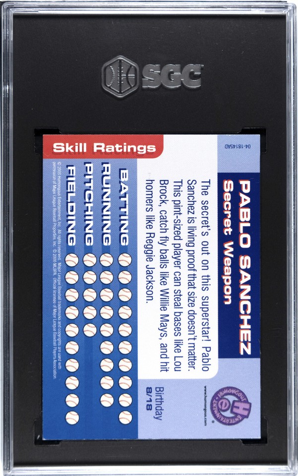 Pablo Sanchez 2000 Pacific Backyard Baseball Humongous Entertainment ...