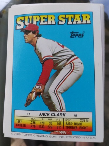 COMPLETE 67 CARD 1988 Topps Super Star Sticker Back Card Set | eBay