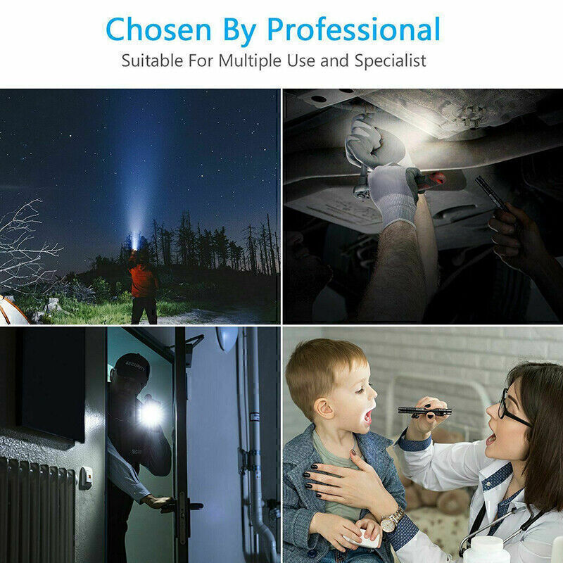 1/ 20 x LED Flashlight Clip Mini Light Penlight Pocket Portable Pen ...