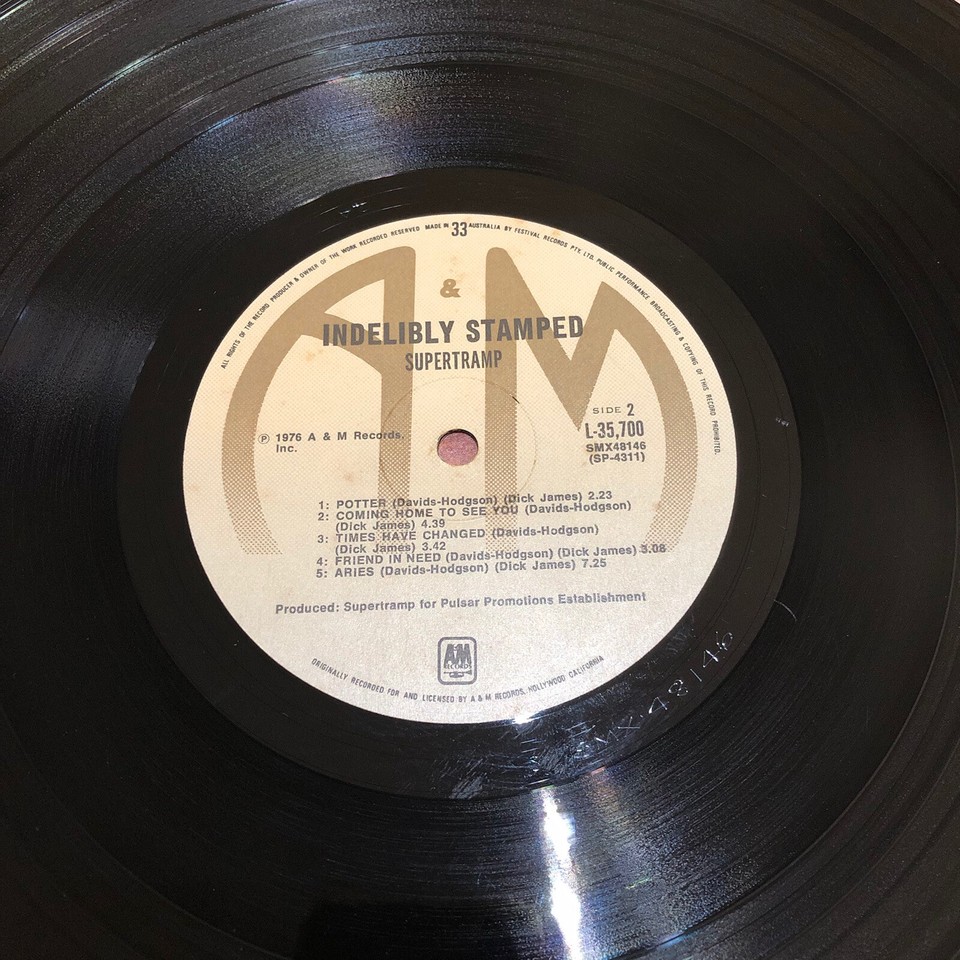 Supertramp - Indelibly Stamped Vinyl LP 12" Rock. (12A1) | eBay Australia