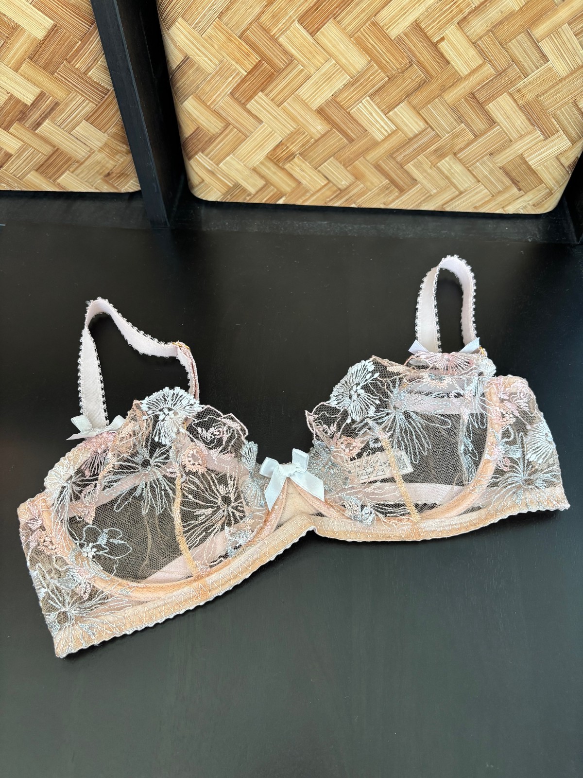 Agent Provocateur Zuri Peach & Silver Bra 34D - Gem