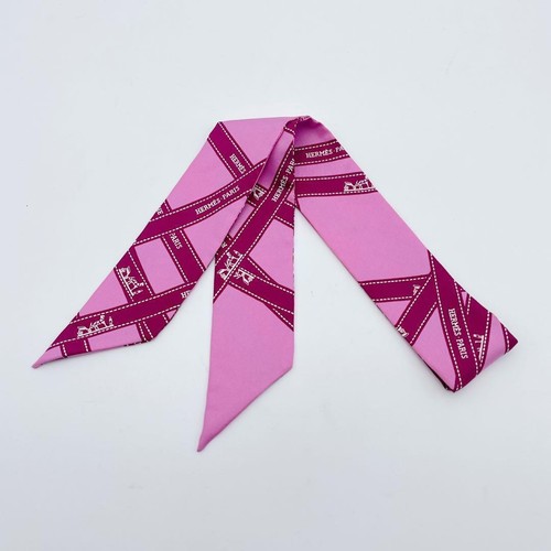 Hermes Twilly Ribbon Pattern Voluduc Pink | eBay