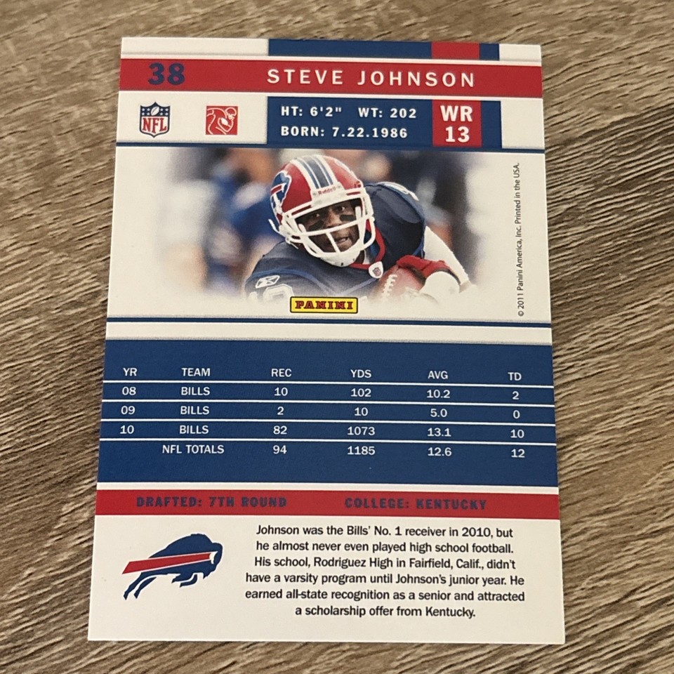 Steve Johnson Football Card 2011 Score #38 - Buffalo Bills | eBay