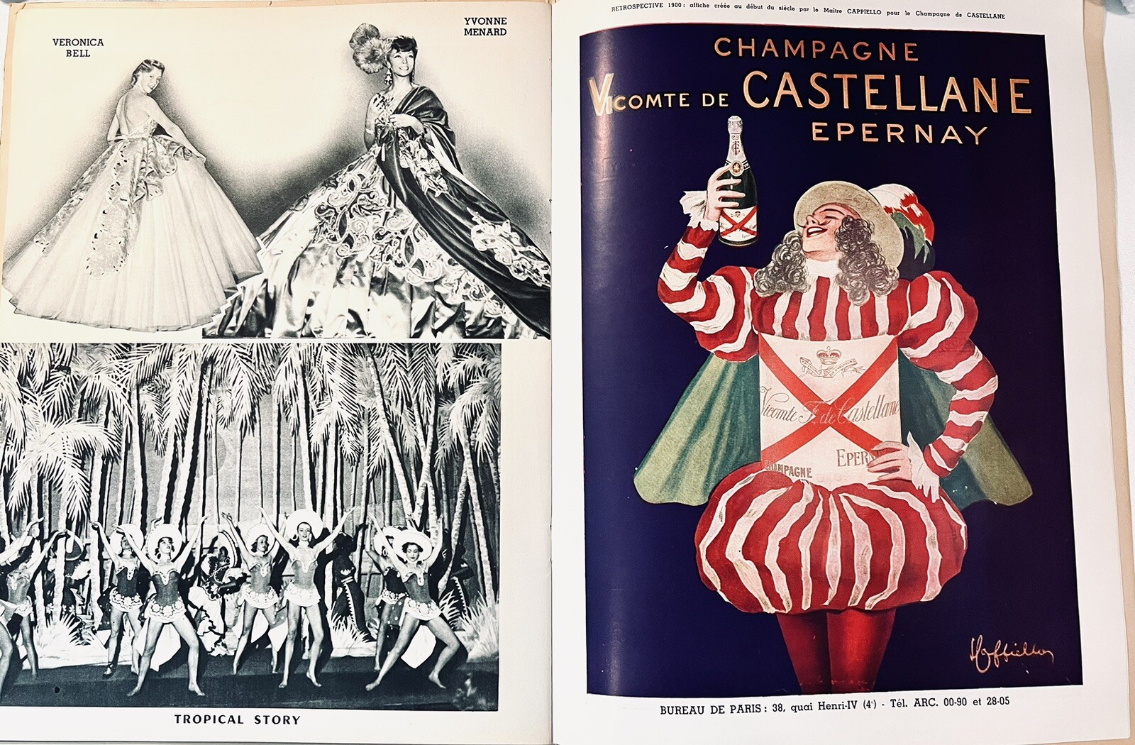 Vintage 1950s Paris Folies Bergere Show Program Souvenir Embossed Cover ...