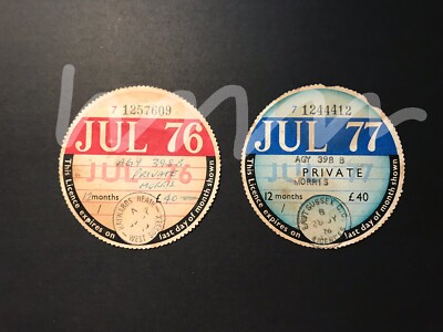 Vintage Tax Discs July 1976 1977 off same Morris Car sold singly | eBay UK
