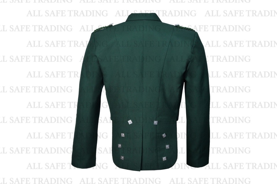 Scottish Green Prince Charlie Kilt Jacket With Waistcoat/Vest -36-54 ...