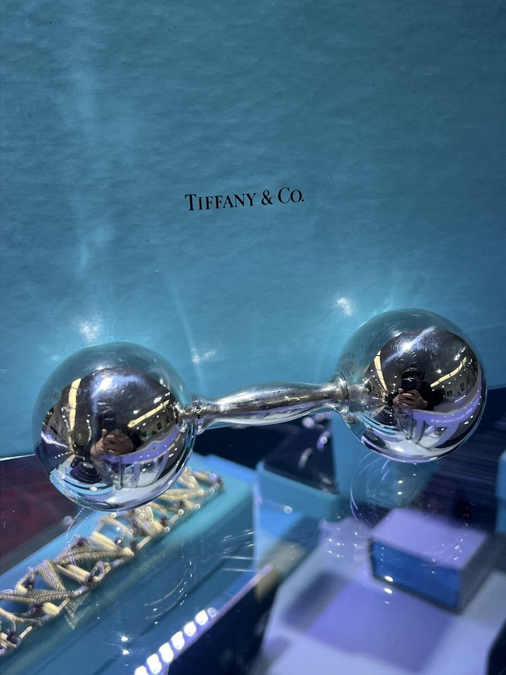 Authentic Tiffany & Co. 925 Sterling Silver Barbell Baby Rattle 5" | eBay