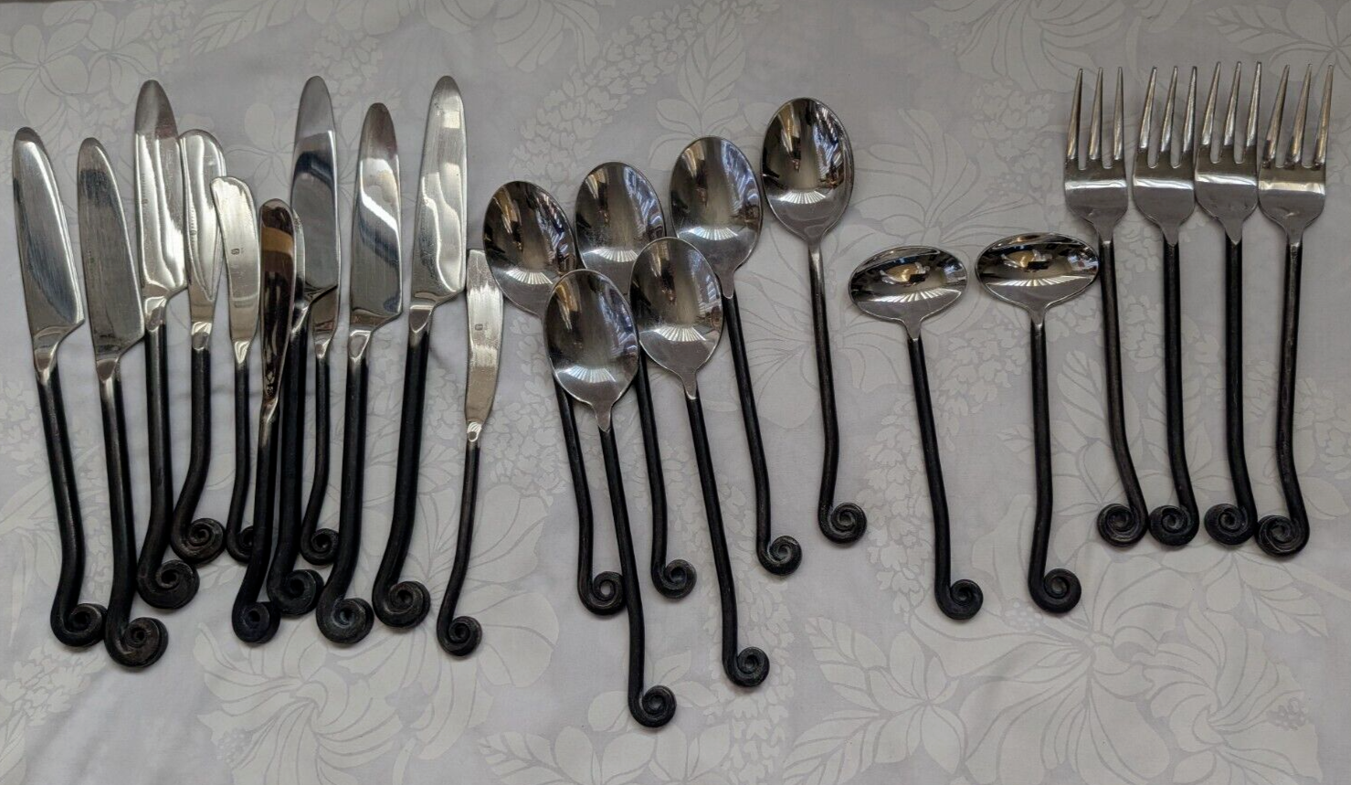 Odd Lot of 23 Pcs Gourmet Settings Treble Clef 18/10 Stainless Flatware ...