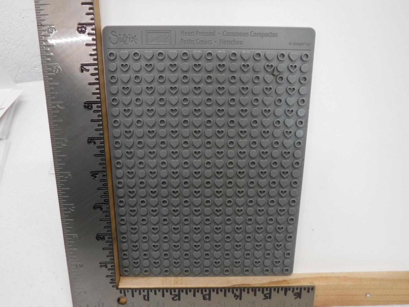 STAMPIN UP HEART PRESSED TEXTURED LETTERPRESS EMBOSSING PLATE EUC ...